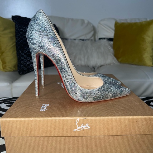 Christian Louboutin | Shoes | Christian Louboutin Glitter Fabric So ...